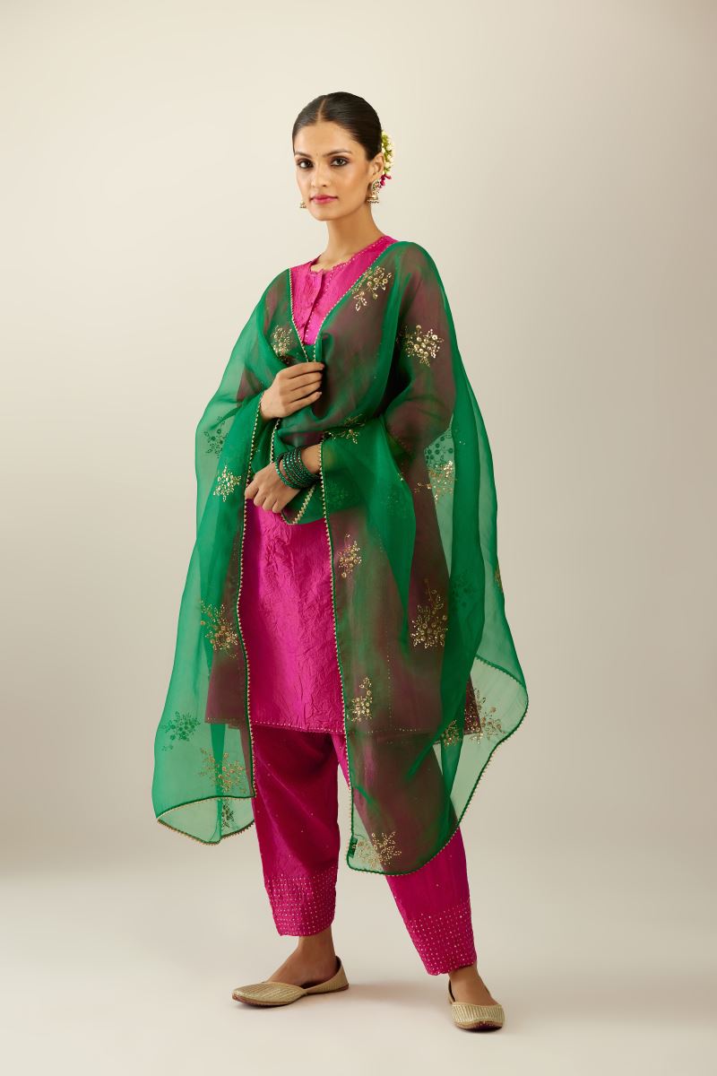 Buy - Revati raspberry kurta set | Elan Store