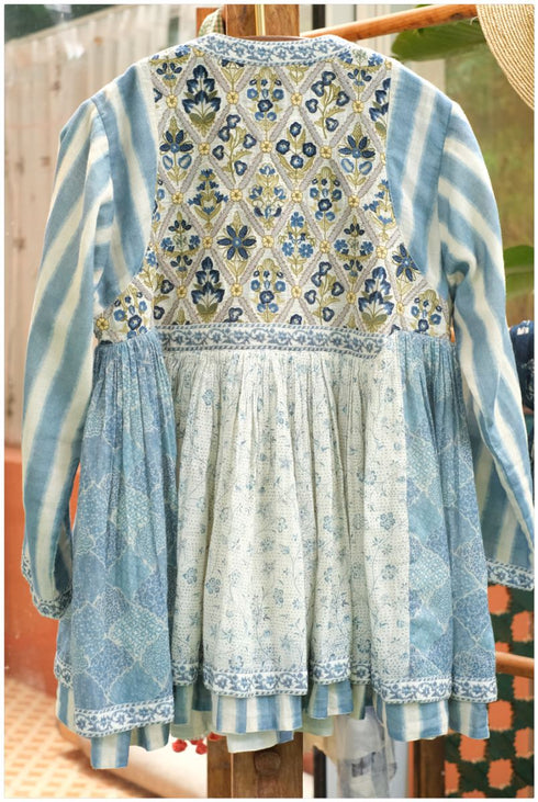 Buy - Vrisa embroidered yoke gathered top | Elan Store