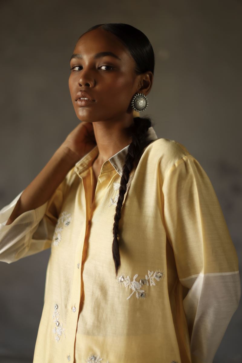 Buy - Yellow yami tunic set | Elan Store